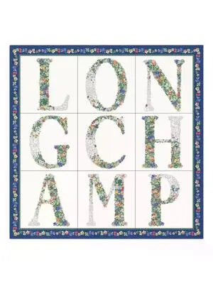Longchamp Le Jardin Silk Scarf - Blue