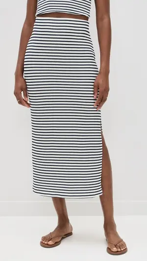 Z Supply Striped Knit Midi Skirt - Eclipse