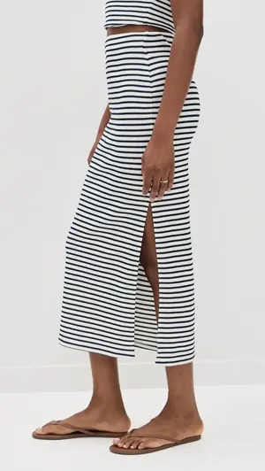 Z Supply Striped Knit Midi Skirt - Eclipse