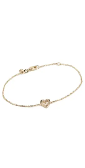 SYDNEY EVAN 14k Fluted Heart Bracelet - Yellow Gold