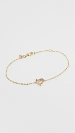 SYDNEY EVAN 14k Fluted Heart Bracelet