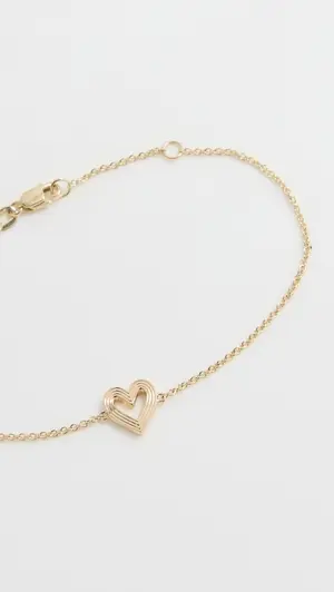SYDNEY EVAN 14k Fluted Heart Bracelet
