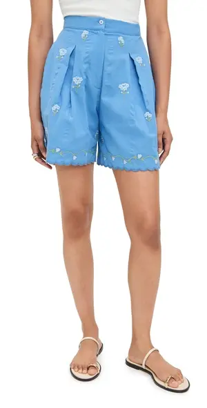 Fanm Mon Sunduz Embroidered Cotton Shorts