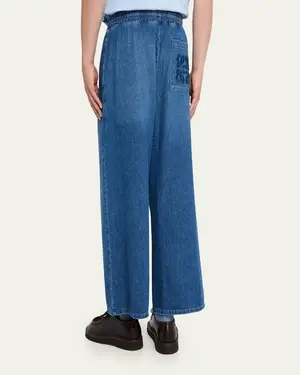 Loewe Washed Denim Stretch-waistband Pants