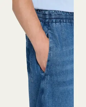 Loewe Washed Denim Stretch-waistband Pants