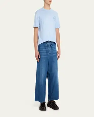 Loewe Washed Denim Stretch-waistband Pants