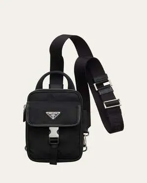 Prada Re-Nylon And Saffiano Leather Technology Bag - Nero