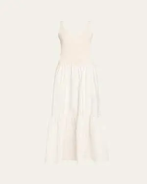 Ramy Brook Dawson Mixed-media Maxi Dress - Ivory