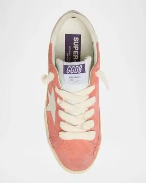 GOLDEN GOOSE Super-star Mixed Suede Low-top Sneakers - Coralmilk