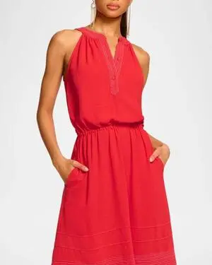 Ramy Brook Carmen Midi Dress - Flame