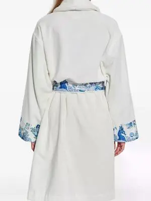 Versace Floral-print Belted Robe