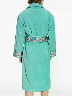 Versace Turquoise Embroidered Robe - Green