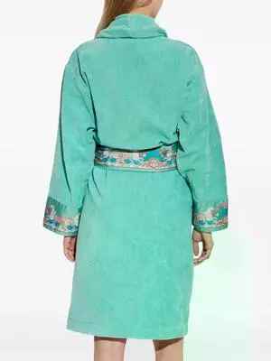 Versace Turquoise Embroidered Robe - Green