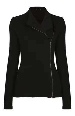 SAINT + SOFIA Cotton Biker Jacket - Black