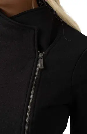 SAINT + SOFIA Cotton Biker Jacket - Black