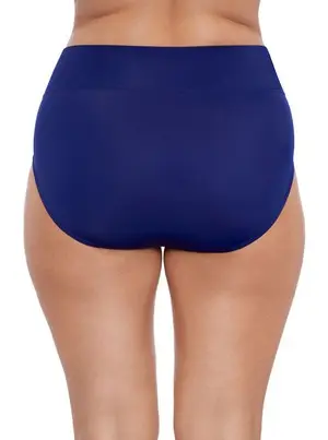 TRIMSHAPER Wide Waistband Yoke-top Swim Brief - Ink