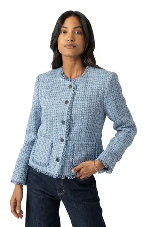 SAINT + SOFIA Ashby Boucle Jacket - Pale Blue