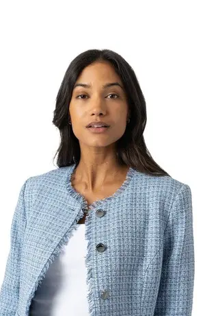 SAINT + SOFIA Ashby Boucle Jacket - Pale Blue