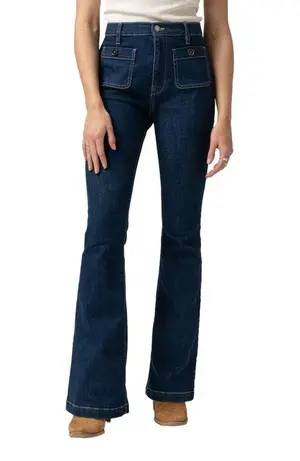 SAINT + SOFIA Bowie Stretch Flare Jeans - Navy