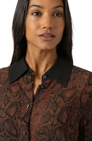 SAINT + SOFIA Madison Snake Print Shirt