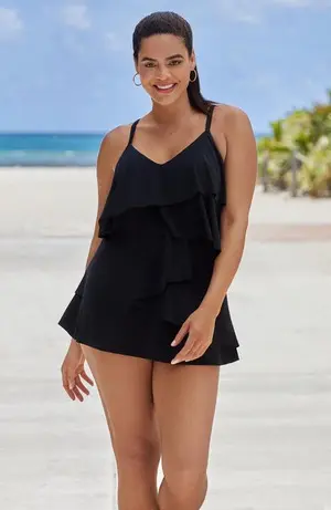 TRIMSHAPER Emilia Tiered Swimdress