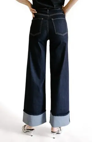 Fidelity Denim The Base Wide Cuffed Leg Jeans