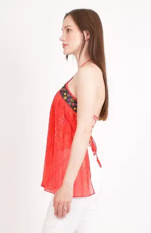 RAAS Embroidered Halter Top