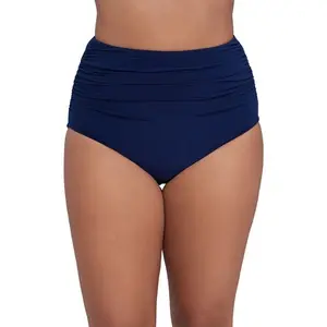 TRIMSHAPER High-waist Shirred Swim Brief - Ink