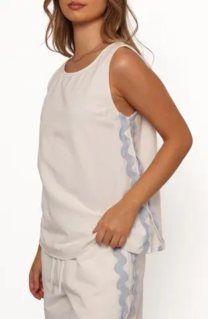 PETAL & PUP Jasinta Rickrack Trim Sleeveless Top