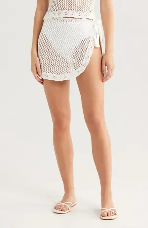 KULANI KINIS Crochet Cover-up Sarong - Ivory