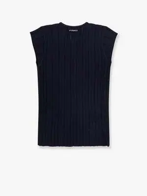Pinko Tofane Ribbed Viscose Blend Sweater