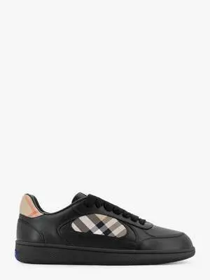 Burberry Leather Low-top Sneakers With Check Inserts