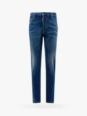 Dsquared2 Jeans With Enamelled Metal Logo Patch - Blue