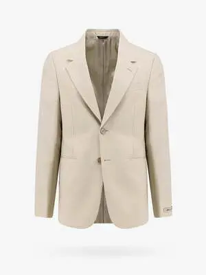 Fendi Virgin Wool Blazer With Logoed Buttons