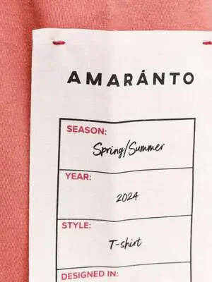 AMARANTO Cotton And Linen Top With Logoed Label