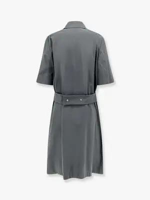 Burberry Cotton Blend Shirt Dress With Embroidery