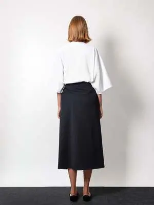 THE ROW Virgin Wool Midi Wrap Skirt