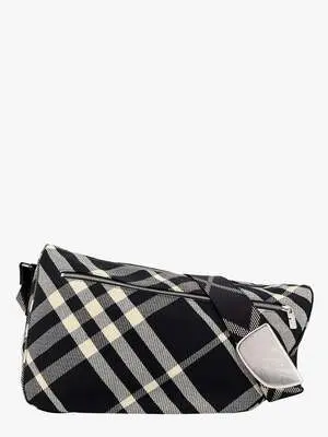 Burberry Messenger Bag With Check Jacquard Motif - Black