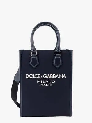 Dolce & Gabbana Nylon And Leather Handbag With Embossed Logo