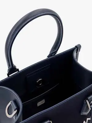 Dolce & Gabbana Nylon And Leather Handbag With Embossed Logo