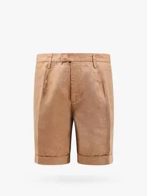 NUGNES 1920 Linen Bermuda Shorts With Logo