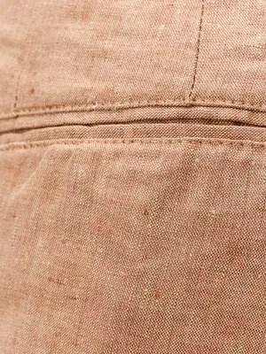 NUGNES 1920 Linen Bermuda Shorts With Logo