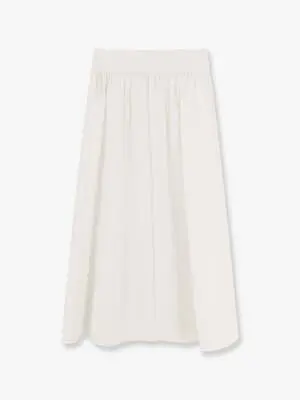 Tory Burch Cotton Flared Skirt With Logo Buttons