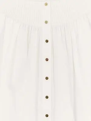 Tory Burch Cotton Flared Skirt With Logo Buttons