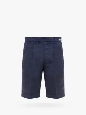 NUGNES 1920 Linen Bermuda Shorts With Logo