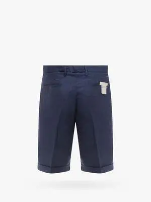 NUGNES 1920 Linen Bermuda Shorts With Logo