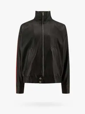 Alexander McQueen Leather Jacket With Contrasting Bands