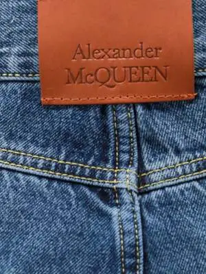 Alexander McQueen Cotton Jeans With Leather Logo Patch