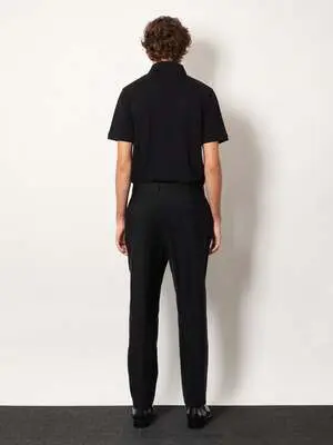 Saint Laurent Wool Blend Trouser With Frontal Fold