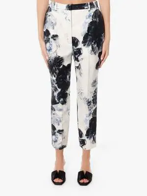 Alexander McQueen Floral Viscose Trousers